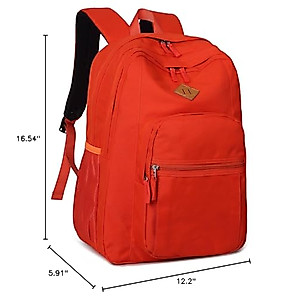 abshoo Classical Basic Womens Travel Backpack For College Men Water Resistant Bookbag (Orange)
