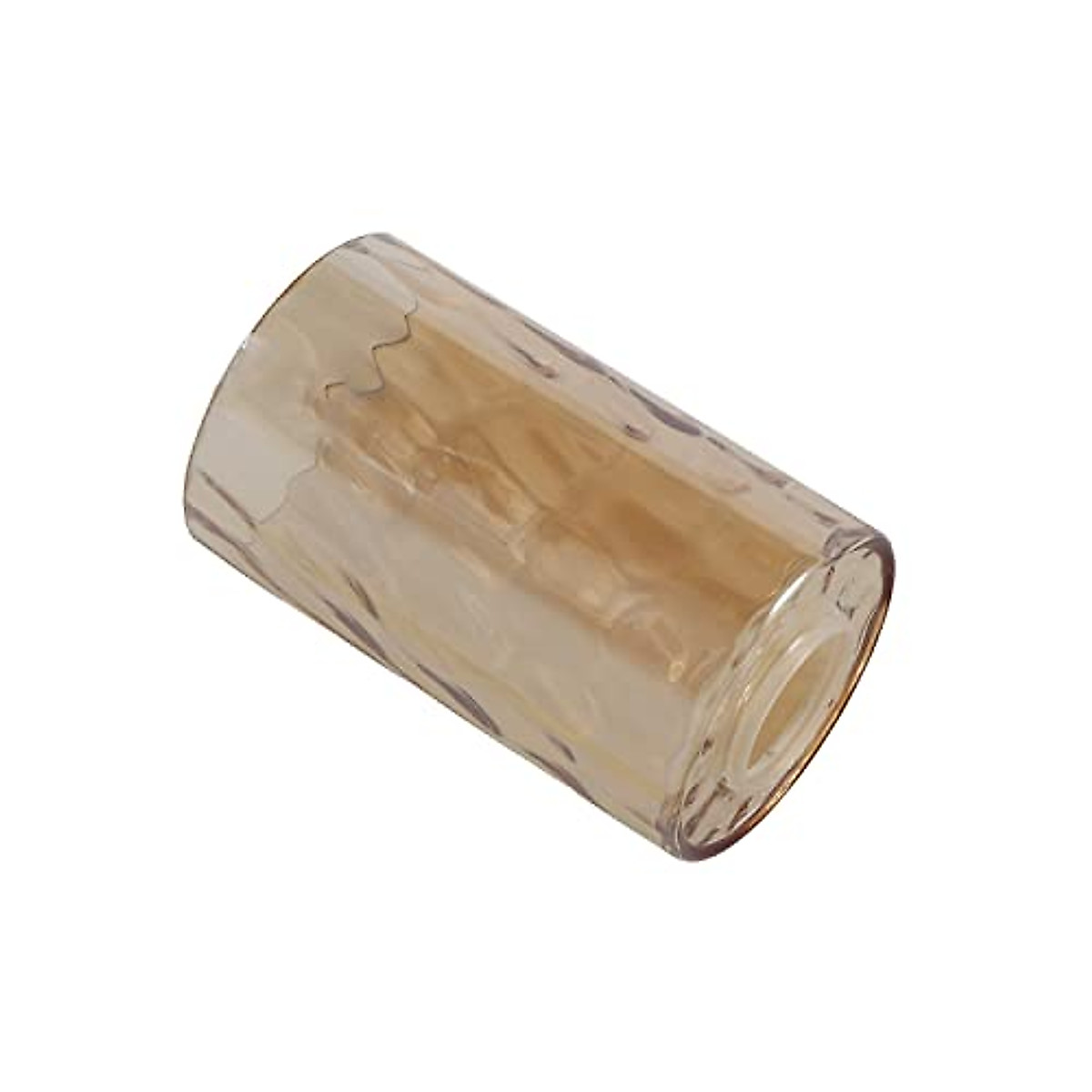 Voguad 2 Pack Hammered Glass Lamp Shade Amber Colored, Cylinder Glass Light Fixture Shade Replacement, Water Ripple Glass Globe for Chandelier, Wall Sconce, Pendant Light, 1 5/8 inch Fitter