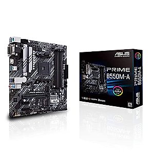 ASUS Prime B550M-A/CSM AMD AM4 (3rd Gen Ryzen™) microATX Commercial Motherboard (PCIe 4.0, ECC Memory, 1Gb LAN, HDMI 2.1/D-Sub, 4K@60HZ, TPM, ASUS Control Center Express)