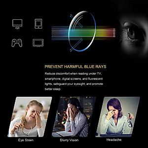 Baililai Blue Light Blocking Glasses - Lightweight Eyeglasses with Blue Ray Filtering for Computer Gaming (17131) (black-C1), 52-20-145