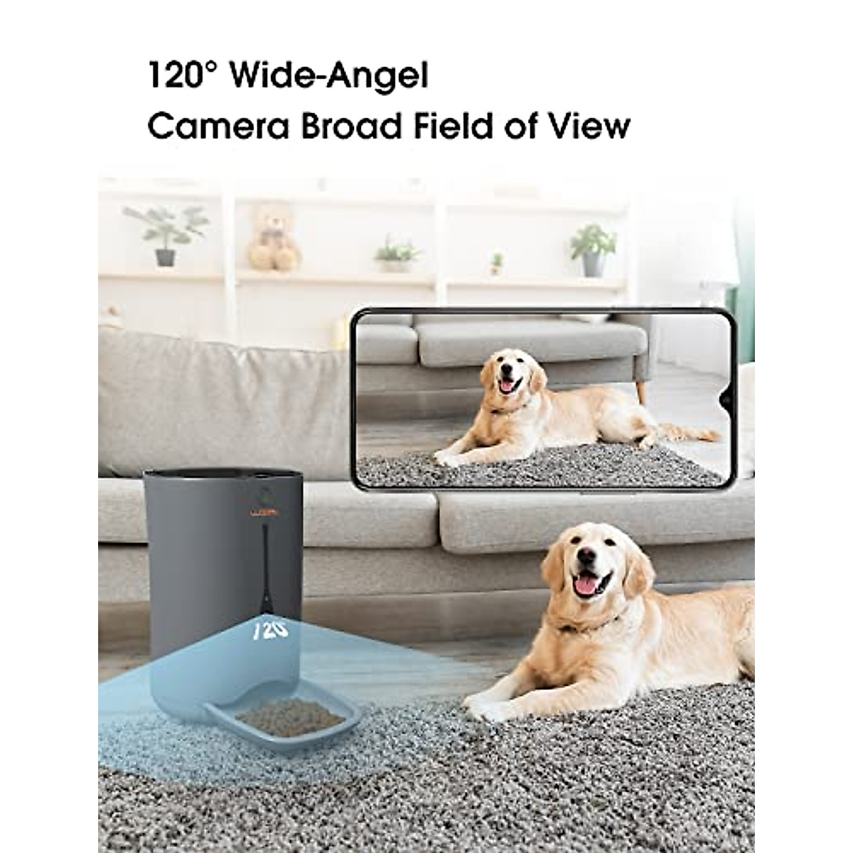 WOPET Automatic Cat Food Dispenser with Camera, 5G WiFi Automatic Cat Feeder with APP Control, 7L Automatic Dog Feeder with Timer Programmable,HD Camera for Voice and Video Recording