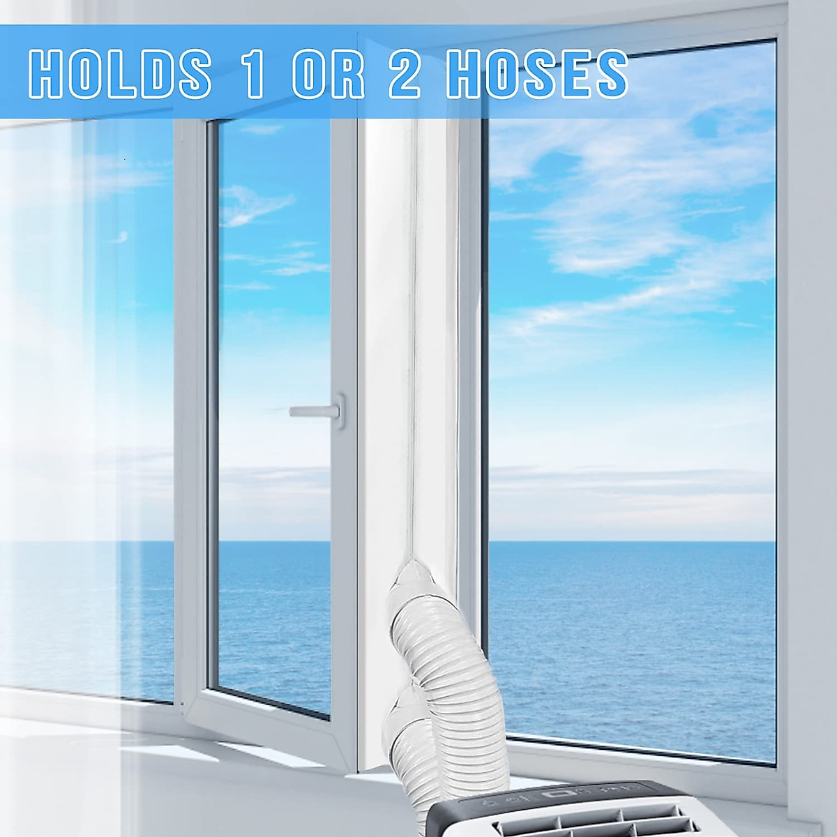YoleShy Portable AC Window Kit Universal Window Seal for AC Unit Casement Window Air Conditioner Window Vent Kit for Exhaust Hose Easy to Install and Best Way to Seal, 158 Inches