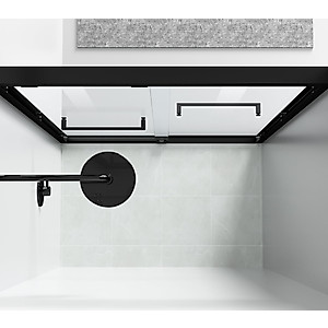 Elegant Kitchen and Bath SD303-4876MBK Semi-Frameless Shower Door 48 x 76 Matte Black