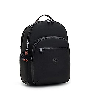 Kipling Women's Seoul Extra Large 17” Laptop Backpack, Durable, Roomy with Padded Shoulder Straps, Bag, True Black 2, 13.5" L x 18.25" H x 7.75" D