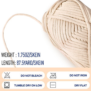 Timgle 18 Pack Beginners Crochet Yarn Cotton Yarn for Crocheting and Knitting with Easy to See Stitches Cotton Nylon Blend Yarn for Crochet Kit Making(Nature Colors)