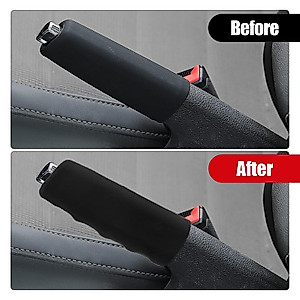 UGSHY Pack-1 Car Handbrake Cover, Wave Shaped Handbrake Protector, Silicone Decorative Cover, for Car Brake Levers (Black)