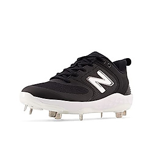 New Balance Women's Fresh Foam Velo V3 Softball Shoe, Black/White, 9
