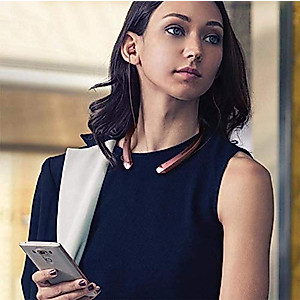 QT S Bluetooth Headset, Lightweight Retractable for Neckband Bluetooth Headphones for Sports Exercise Home & Office, Noise Cancelling Stereo Neckband Wireless Headset Talk 9-10 Hours (Silver)