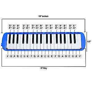 Fever Blue 37 Key Melodica with Protective Bag