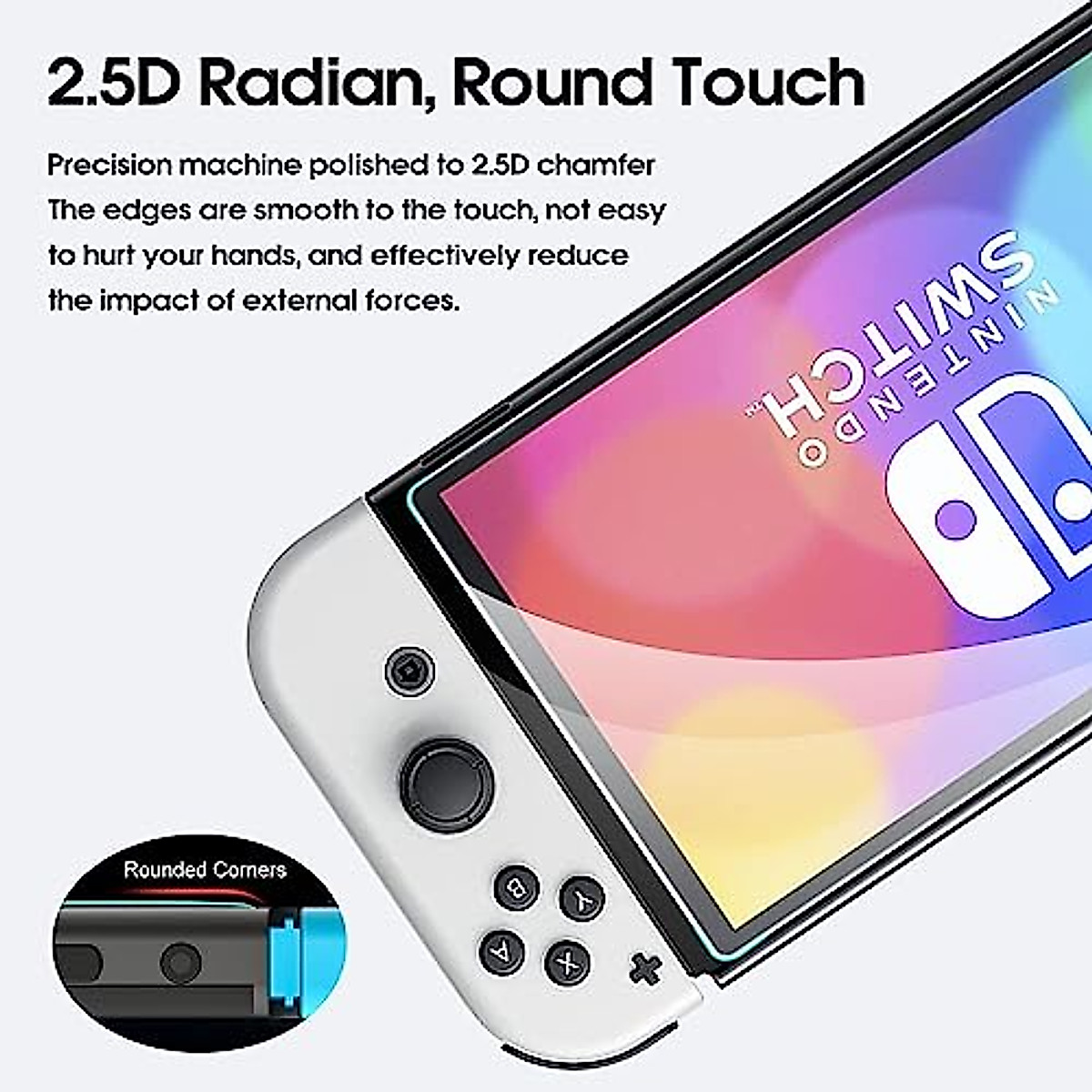 XINRUISEN 2Pack Screen Protector for Nintendo Switch Oled 2023, Tempered Glass Screen Protector for Nintendo Switch OLED New Model 7inch, Screen Protective Glass Cover Saver Protection for Switch OLED