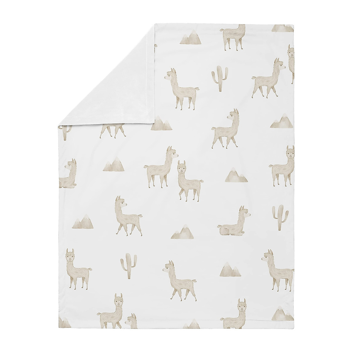 Sweet Jojo Designs Boho Llama Baby Boy Girl Blanket Receiving Security Swaddle for Newborn Toddler Nursery Gender Neutral Beige Taupe Tan Bohemian Southwest Aztec Watercolor Mountain Cactus Farmhouse
