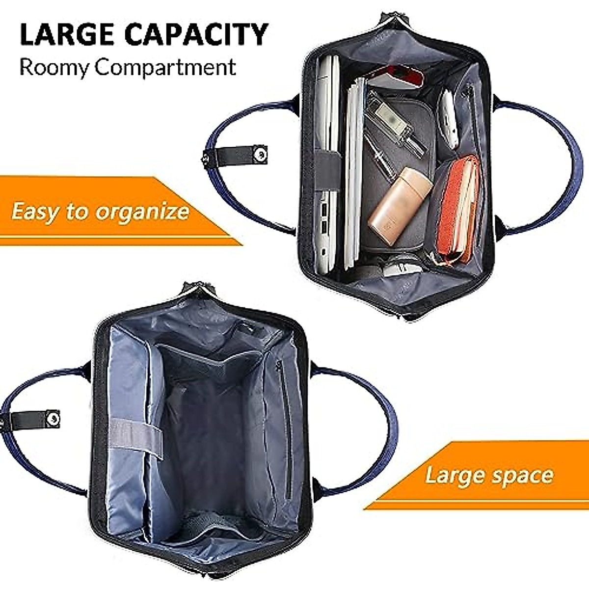 Ytonet 17 inch Laptop Backpack for Men Women, Extra Large School Bookbag Purse With USB Charging Port Anti Theft Procket, Travel Work Carry on Bag Water Resistant College Backpack For School, Blue