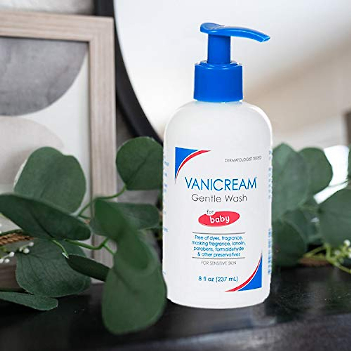 Vanicream Gentle Wash with Pump for Baby -Ideal for Normal to Sensitive/Dry Skin, Gluten and Sulfate Free, Dermatologist Tested, Transparent, Unscented, 8 Fl Oz