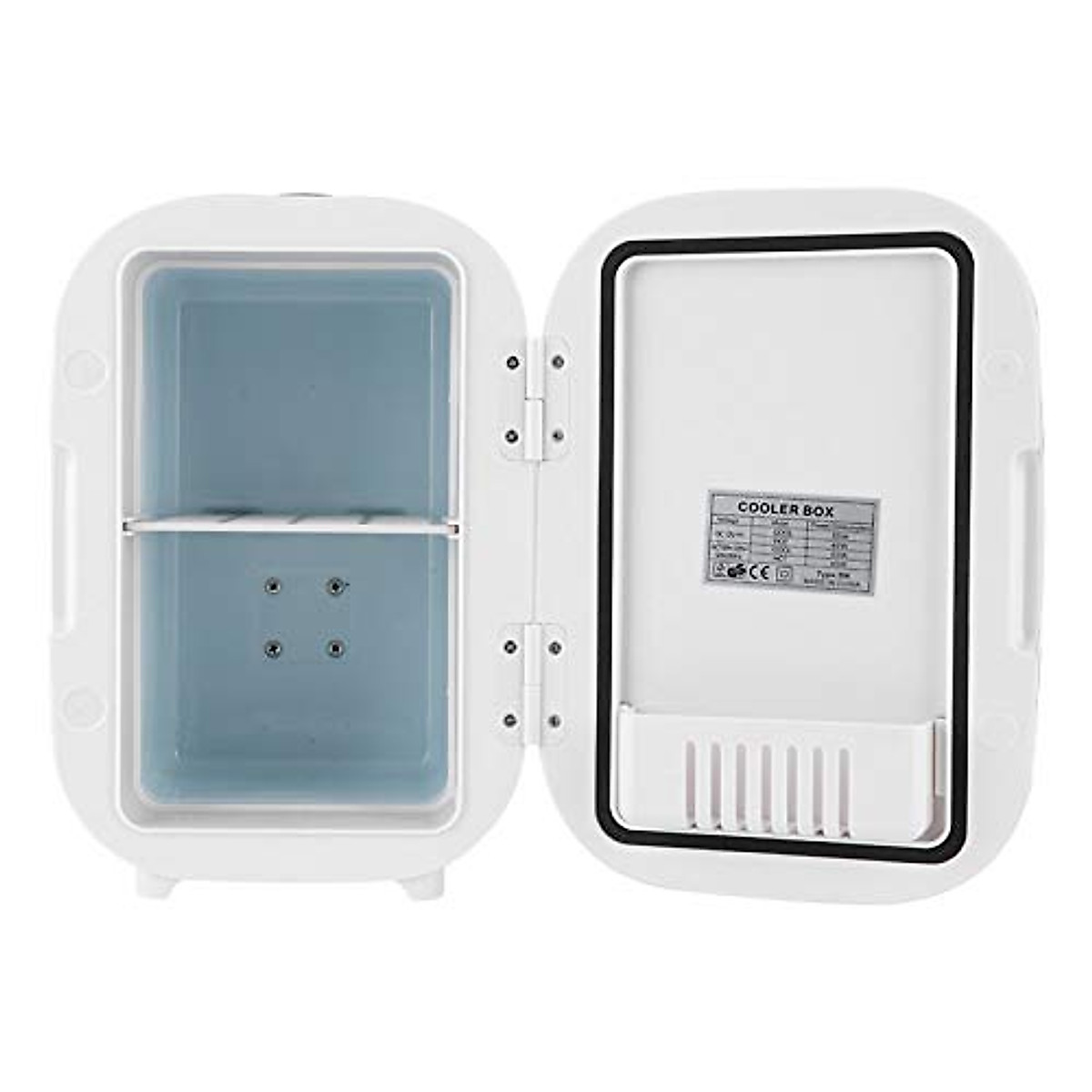 HUANGXING - Mini Fridge, 6 Liter AC DC Portable Electric Cooler and Warmer Silent Cosmetics Refrigerator Compact Personal Beauty Makeup Skincare Fridge for Skincare Bedroom Travel Car Dorm Foods(US)