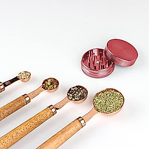 HOMVIDA Spice Grinder Crasher 2 Inch Portable Size with Magnetic Lid - Red