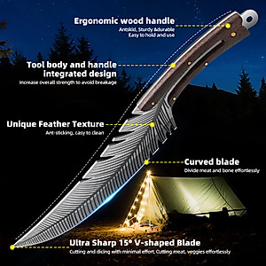 VCXOX Professional Meat Cleaver Knife Kitchen Chef Knives High Carbon Stainless Steel Ultra Sharp Kitchen Cutting Knife for Meat Vegetable Cooking Tool Outdoor and Home Use (Black-001)