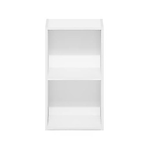 Furinno Luder Bookcase / Book / Storage, 2-Tier Cube, White