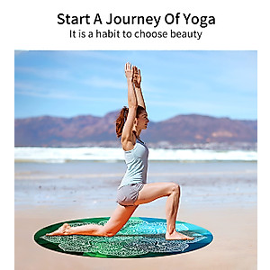 nuveti Large Meditation Mat Non Slip Round Yoga Mat Natural Rubber with Sueded Surface Exercise Mat Perfect for Meditating, Stretching, Yoga（140CM X 3.5MM Thick)