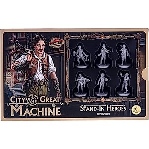 City of The Great Machine. Stand-in Heroes Board Game Expansion |1-4 Players | Ages 14 and up | Steampunk | One-vs-Many | Hidden Movement | Cooperative & Solo | Average Playtime 60-90 min