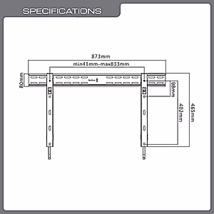 QualGear QG-TM-002-BLK 37-Inch to 70-Inch Universal Ultra Slim Low Profile Fixed Wall Mount LED TVs, Black