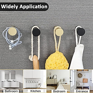 SAYAYO Modern Black Coat Hooks Wall Mounted, Towel Hooks for Bathrooms Robe Hooks, Heavy Duty Wall Hooks for Hanging, SUS 304 Stainless Steel 4 Packs