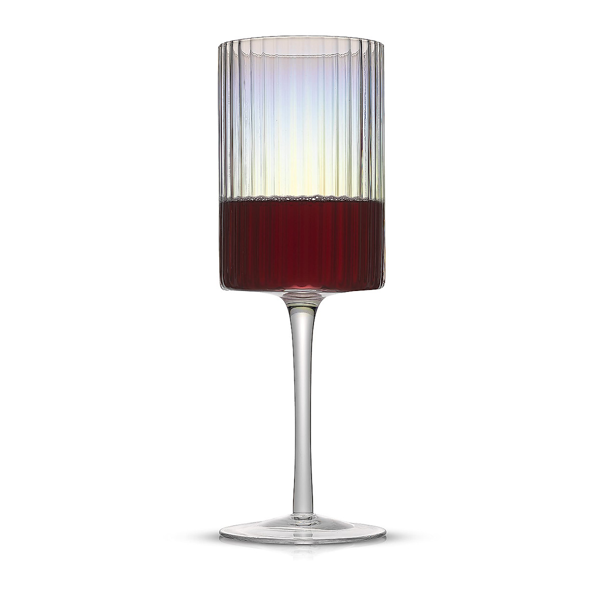 Fluted Iridescent Wine Glasses – Christian Siriano Chroma 17.5oz Red Wine Glasses Set of 2 Big Iridescent Long Stem Wine Glasses. Unique, Colorful Stemmed Red Wine Glass or Cocktail Glasses.