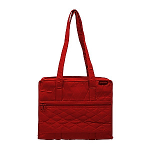 Yazzii Quilter’s Project Bag with 19 Pockets - Storage Craft Bag Organizer - Craft Organizers & Storage for Quilting, Sewing & More -Red