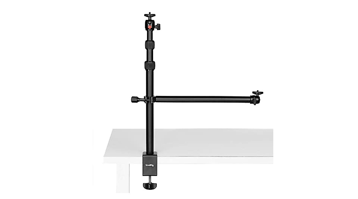 SmallRig Camera Desk Mount Stand with Adjustable Light & Camera Support