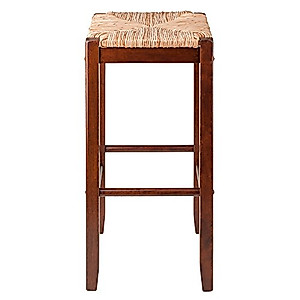 Winsome 3-Piece Harrington Drop Leaf High Table with 2 Rush Seat Stools, 29-Inch, Brown