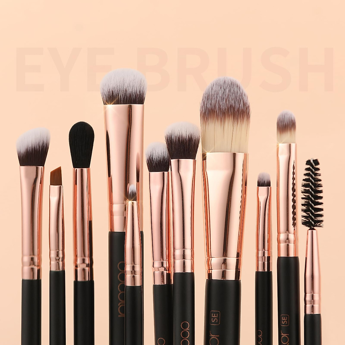 Docolor Double Sided Makeup Brushes, 6Pcs Double Ended Eyeshadow Brush Set Professional Eye Makeup Brushes Set Foundation Eyeshadow Blending Eyebrow Travel Make Up Brushes Kits