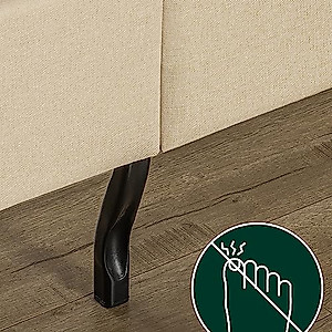 ZINUS Ibidun Upholstered Platform Bed Frame, Mattress Foundation, Wood Slat Support, No Box Spring Needed, Easy Assembly, King, Beige