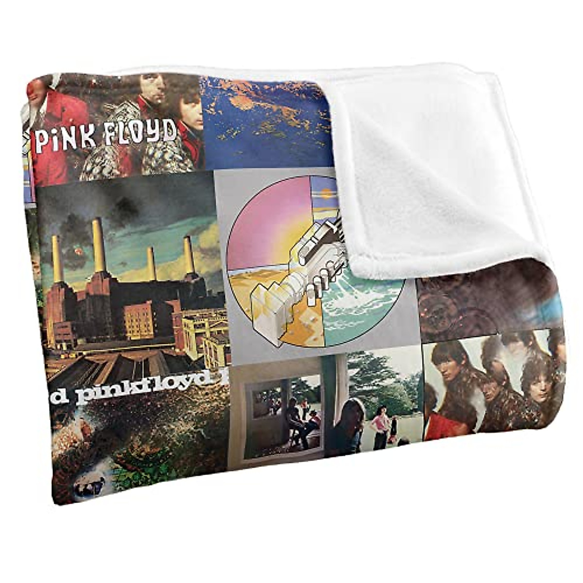 Pink Floyd Blanket, 50"x60" Album Covers Grid Pattern Silky Touch Super Soft Throw Blanket