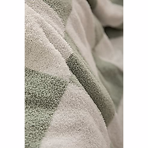 Ultra Soft Classic Checkerboard Chessboard Knitted Throw Blankets Lattice Fluffy Microfiber Lightweight Warm Cozy Bed Blankets Decor for Couch Sofa Bed (Sage Green, 51"X63")