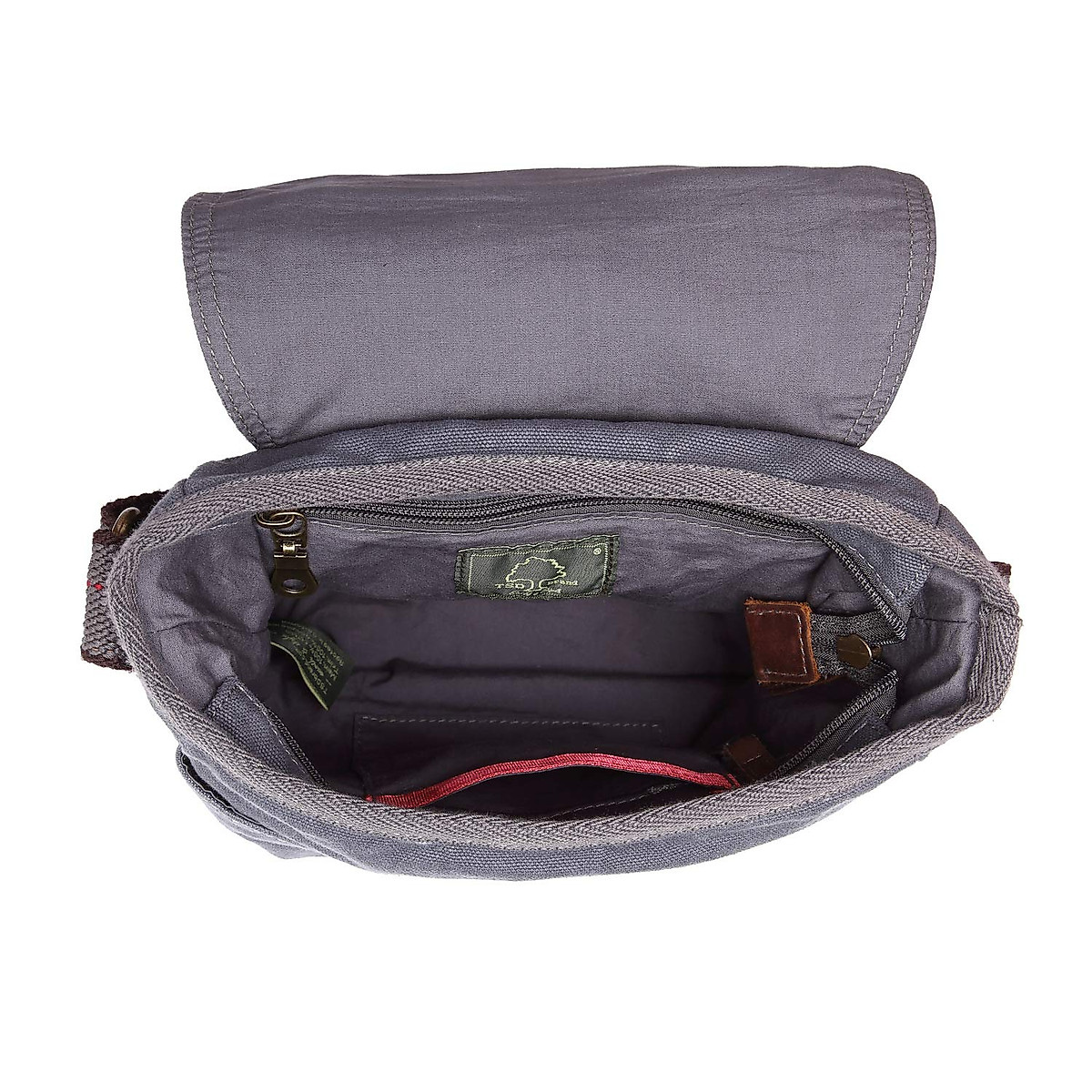 TSD Brand Spring Palm Canvas Crossbody Bag (Grey)