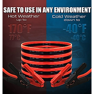 AUTOGEN Jumper Cables Heavy Duty 30 Feet,0 Gauge Jumper Cables 1000AMP Automotive Jumper Cables Kit for Car,SUV, and Trucks with Professional Clamps and Carrying Bag