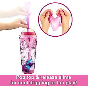 Barbie Pop Reveal Doll & Accessories, Strawberry Lemonade Scent with Pink Hair, 8 Surprises Include Slime & Squishy Puppy