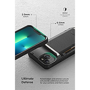 VRS Design Damda Glide Pro Phone Case for iPhone 14, Sturdy Semi Auto Wallet [4 Cards] Case Compatible for iPhone 14 (2022) (Groove Black)