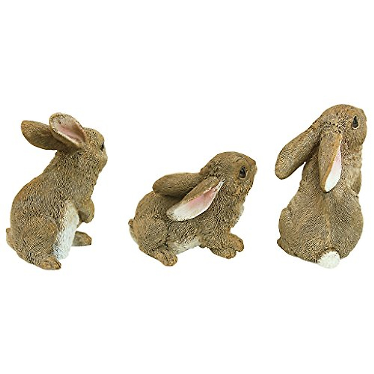Design Toscano QM92008 The Bunny Den Rabbits Garden Animal Statues, 5 Inch, Set of Three, Multicolored