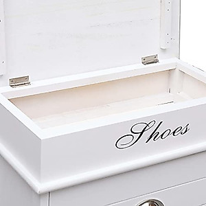 WIFESE Shoe Storage Shoe Cabinet for Entryway 19.7"x11"x38.6" Shoe Organizer Shoe Cubby Storage with Doors Shoe Rack Organizer Shoe Shelves Shoe Closet Article White