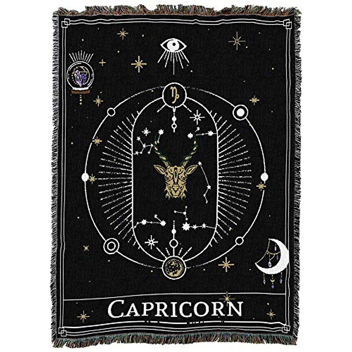 Pure Country Weavers Zodiac - Capricorn Tarot Card Blanket - Gift Tapestry Throw Woven from Cotton - Made in The USA (72x54)
