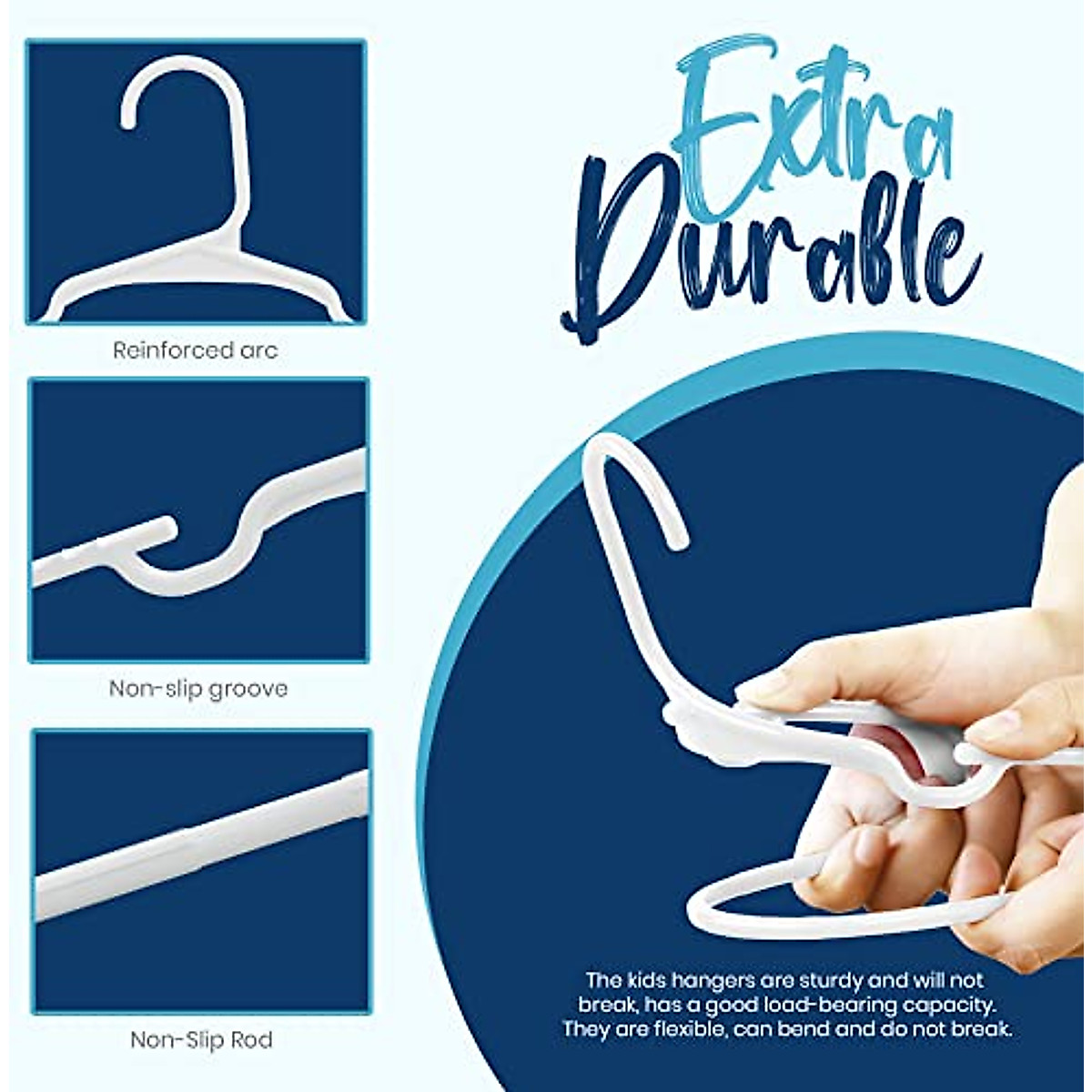 Utopia Home 20 Pack Kids Hangers - 11.5 Inch Plastic Baby Hangers for Closet - Childrens Hangers for Clothes & Infant Hangers for Closet - Ideal for Everyday Standard Use (White)