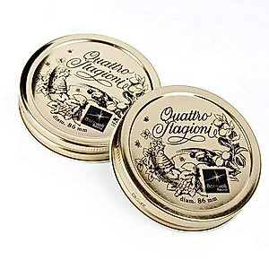 Bormioli Rocco 3-3/8", 86mm Quattro Stagioni Lids, 2 pack, Gold
