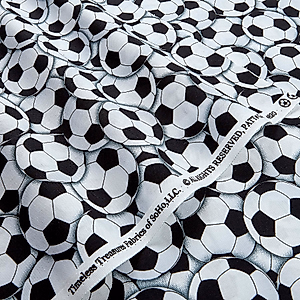 Timeless Treasures Packed Soccer Balls White, Fabric by the Yard