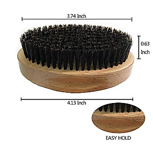 Beard Comb & Beard Brush Set Natural Boar Bristle Brush and Dual Action Pear Wood Comb to Spread Balm or Oil for Growth - Softness Exfoliates Skin Helps Softening and Conditioning