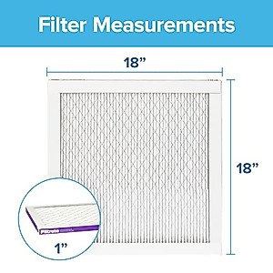 Filtrete 18x18x1 AC Furnace Air Filter, MERV 12, MPR 1500, CERTIFIED asthma & allergy friendly, 3 Month Pleated 1-Inch Electrostatic Air Cleaning Filter, 6-Pack (Actual Size 17.81x17.81x0.78 in)