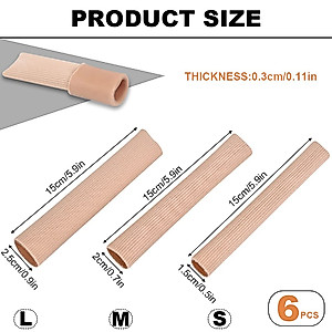 6 Pack Toe Tubes, Toe Cushion Tube, Toe Tubes Sleeves for Relief Toe Pressure, Soft Gel Corn Pad Protector, Cuttable Toe Tubes Sleeves for Toes, Fingers, Corns, Calluses (6)