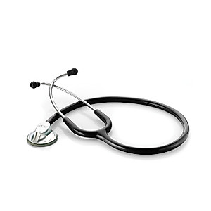 ADC 612BK Adscope Lite Model 612 Lightweight Platinum Clinician Stethoscope with Tunable AFD Technology, 30.5" Length, Black