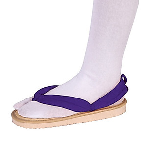Anime Kimetsu no Yaiba Cosplay Clog Shoes Kamado Tanjirou Shinobu Cosplay Sandal Prop Oshitari with Socks (38-39, Purple, Numeric_7)
