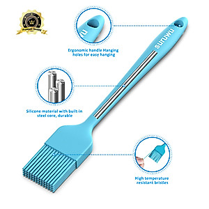 4 Pack Pastry Brush, Suruwu Silicone Basting Brushes Oil Sauce Marinades Butter Spreader with Steel Core, Temperature Resistant for Cake BBQ Grill Baking Kitchen Cooking, Dishwasher Safe