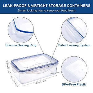 LEXINGWARE Meal Prep Container (38.8oz) - Portion Control - BPA Free - 100% Leak-proof Reusable Food Container - Bento Lunch Box - Configurable Compartments (2Pack)